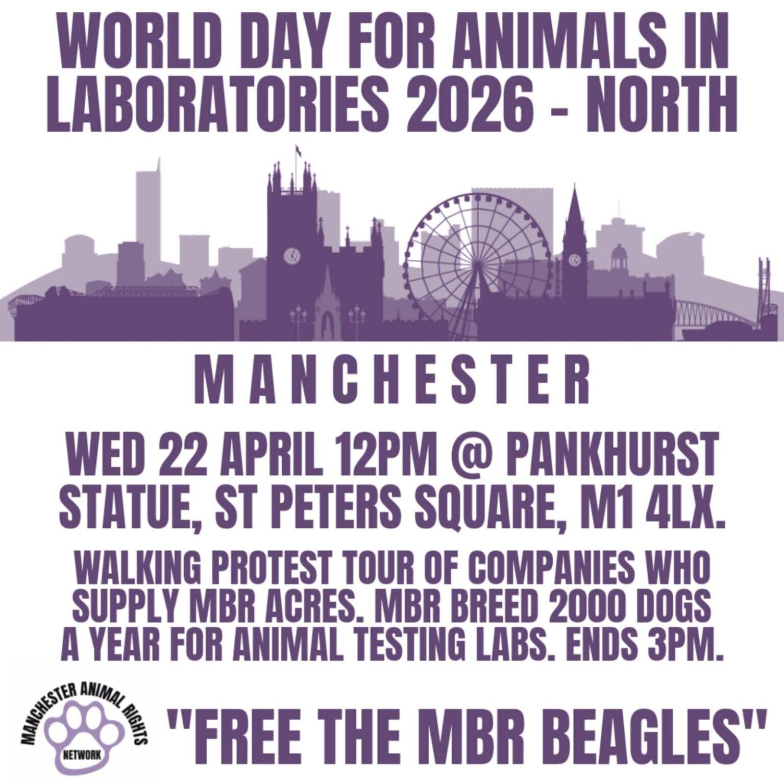 WORLD DAY FOR ANIMALS IN LABORATORIES / NORTH UK DEMO – EVENTS ...